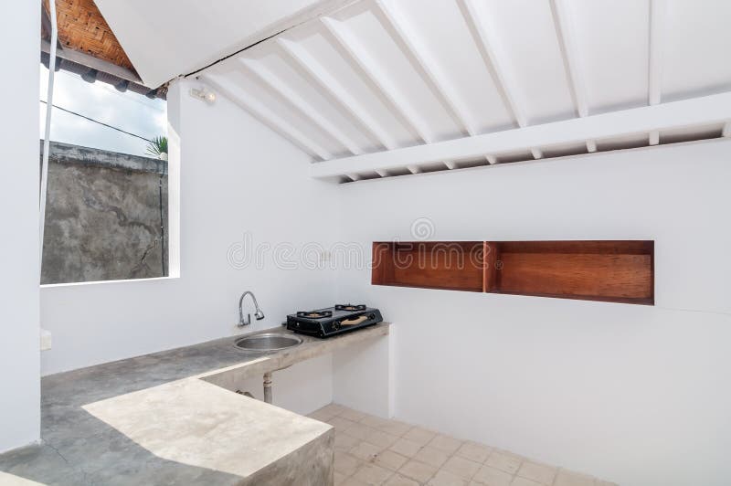 Clean and empty kitchen stock image. Image of wall, clean - 49748717