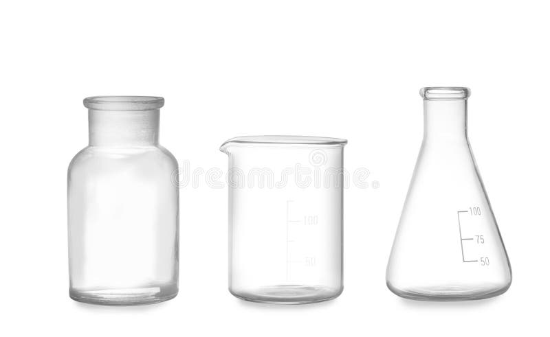 Empty Apothecary Bottle Isolated. Laboratory Glassware Stock Image ...