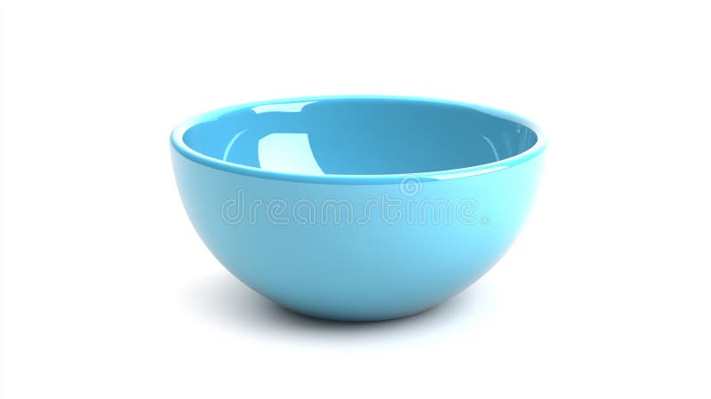 Empty Light Blue Ceramic Bowl Modern Kitchenware Studio Shot Isolated ...