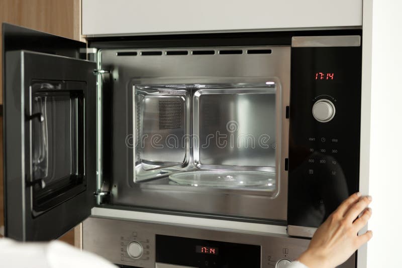 Clean, Empty Microwave Inside View. Stock Photo - Image of food ...