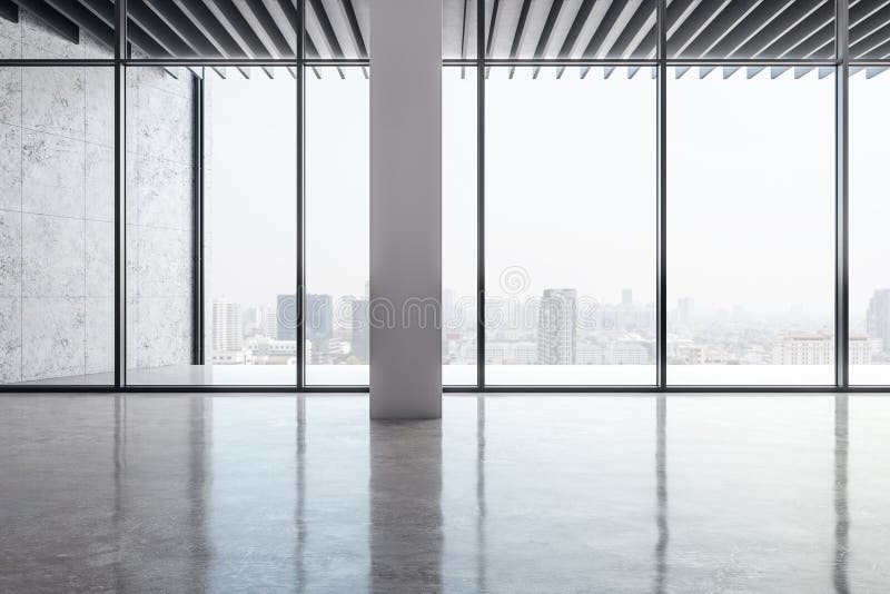 Clean Empty Office Interior Stock Illustration - Illustration of ...