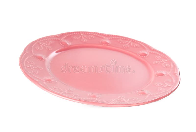 Clean Empty Pink Plate Isolated Stock Photo - Image of color, domestic ...