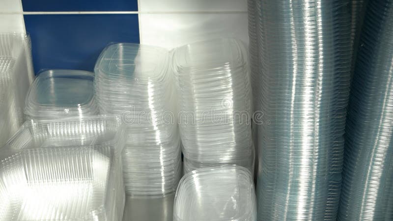 Clean Empty Plastic Boxes Close Up. Stock Photo - Image of container ...