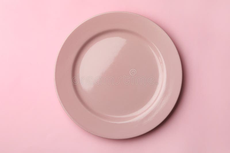 Clean Empty Plate on Color Background Stock Image - Image of restaurant ...