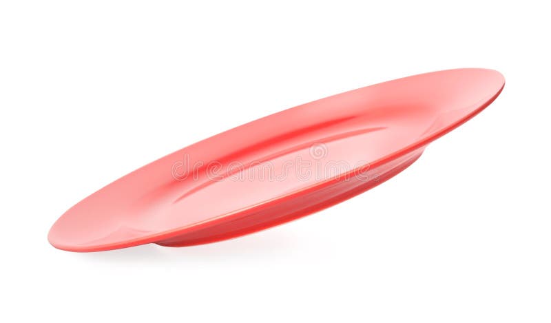 Clean Empty Red Plate Isolated Stock Image - Image of item, dish: 193432947