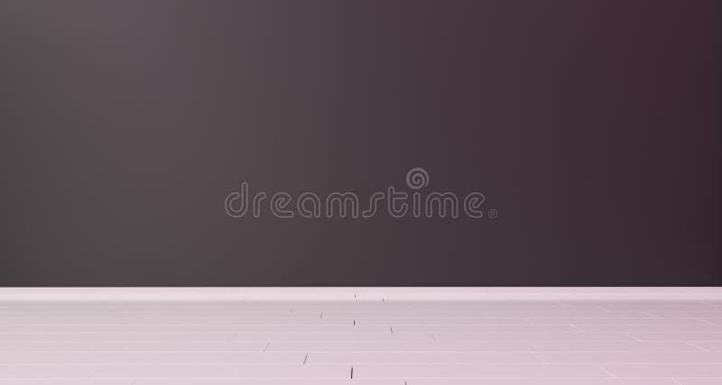 Clean Empty Room with Warm Tones. 3D Rendering Stock Illustration ...