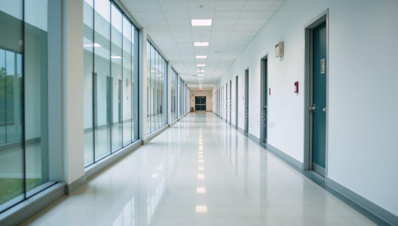 A Clean and Empty School Hallway Exudes Academic Excellence through Its ...