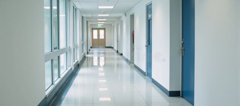 A Clean and Empty School Hallway Exudes Academic Excellence through Its ...