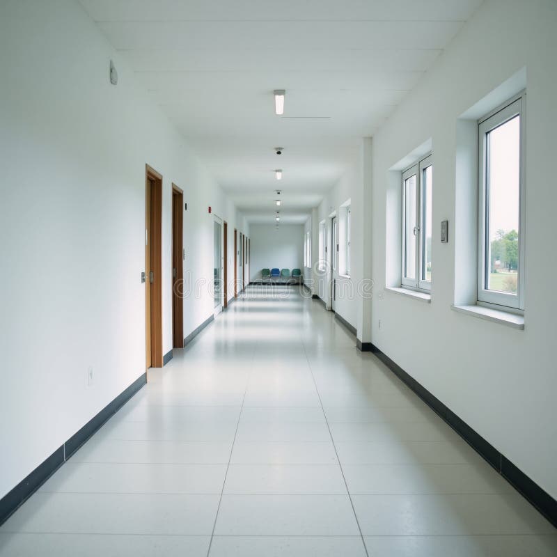 A Clean and Empty School Hallway Exudes Academic Excellence through Its ...