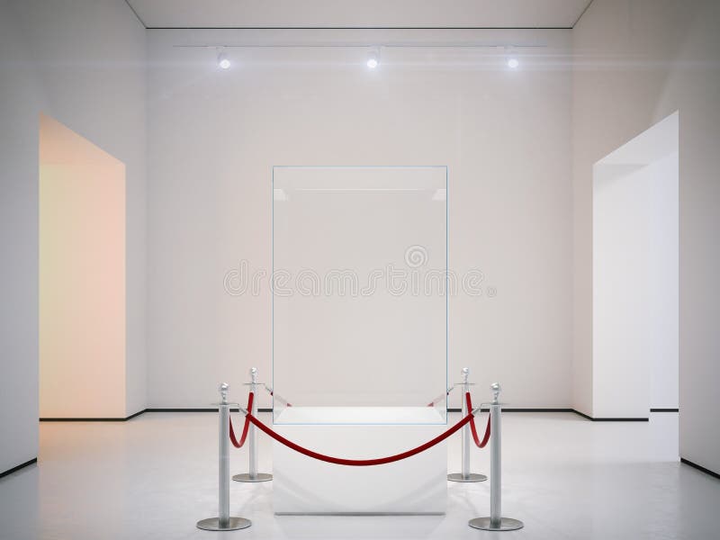 Empty Showcase with Spotlights. Plaster Wall Stock Illustration ...
