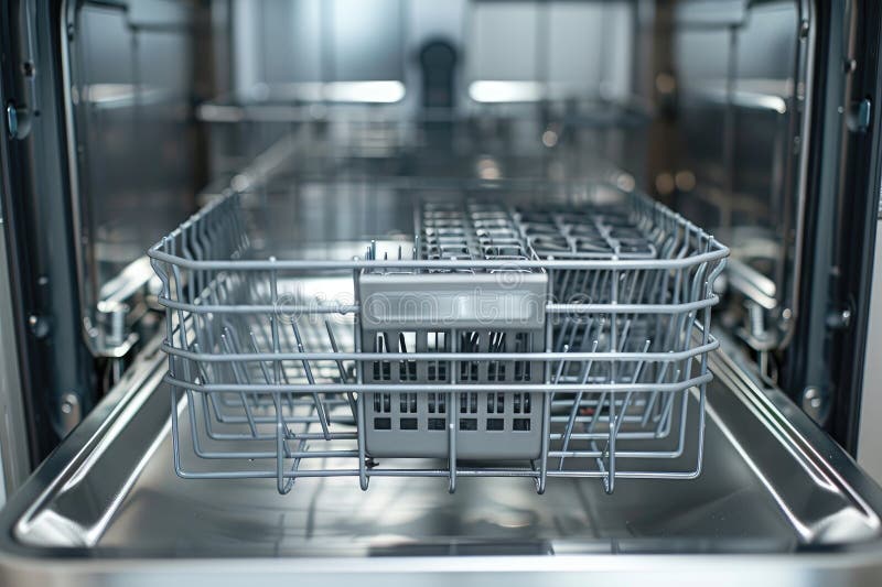 Clean Empty Stainless-steel Dishwasher Interior View Stock Illustration ...