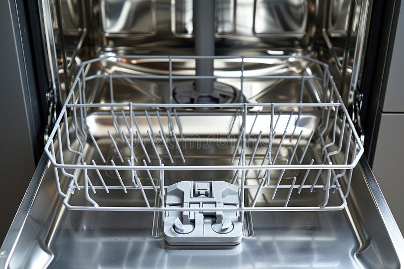 Clean Empty Stainless-steel Dishwasher Interior View Stock Illustration ...