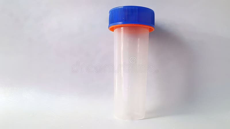 Clean Empty Sterile Stool Sample Collection Container with Blue Cap ...