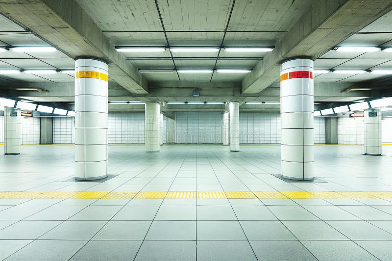 Clean Empty Subway Station Interior Stock Image - Image of minimalism ...
