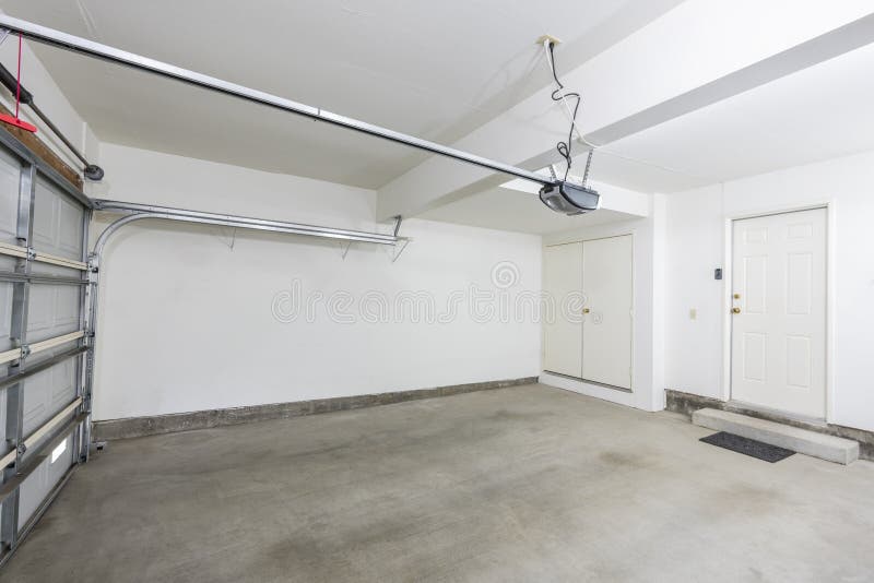 Clean Empty Two Car Garage Interior Stock Photo - Image of indoor ...