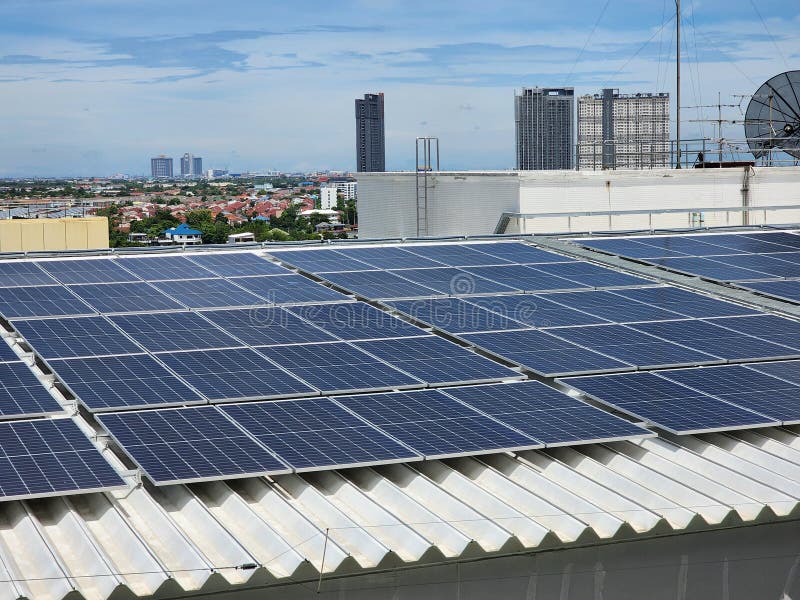 Clean Energy Concept Solar Power on Buildings Editorial Photo - Image ...