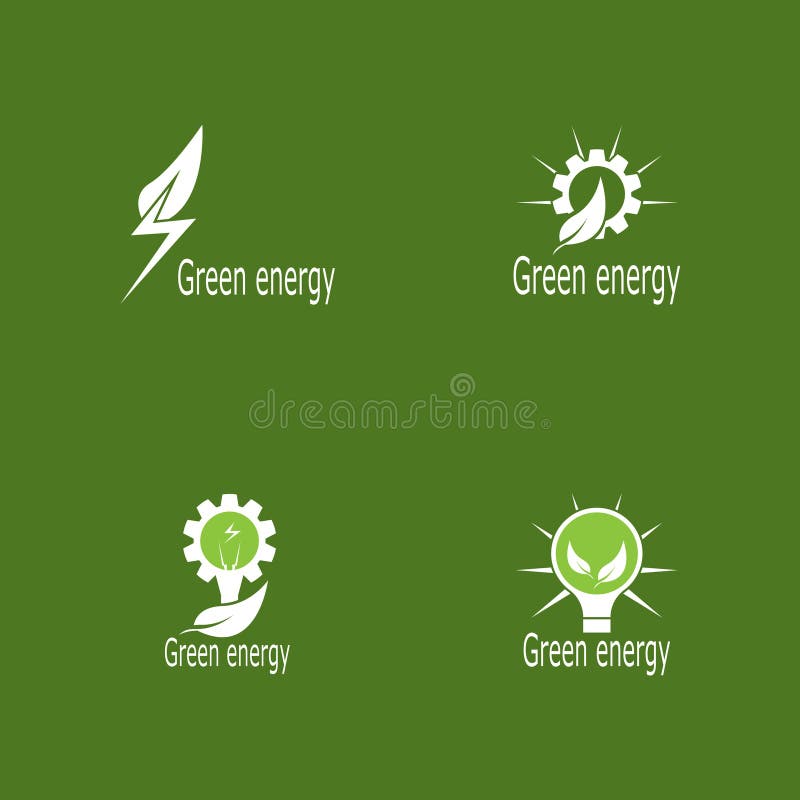 Clean Energy Eco Green Leaf Vector Illustration Stock Illustration ...