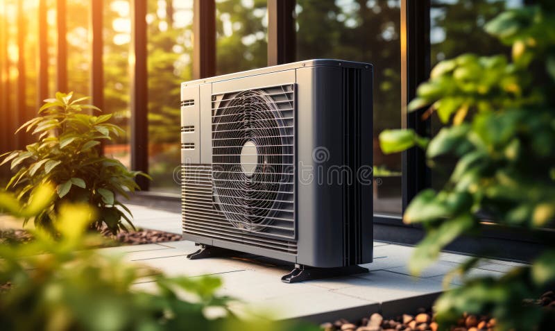 Clean Energy for Home Air Source Heat Pump Installation Stock ...