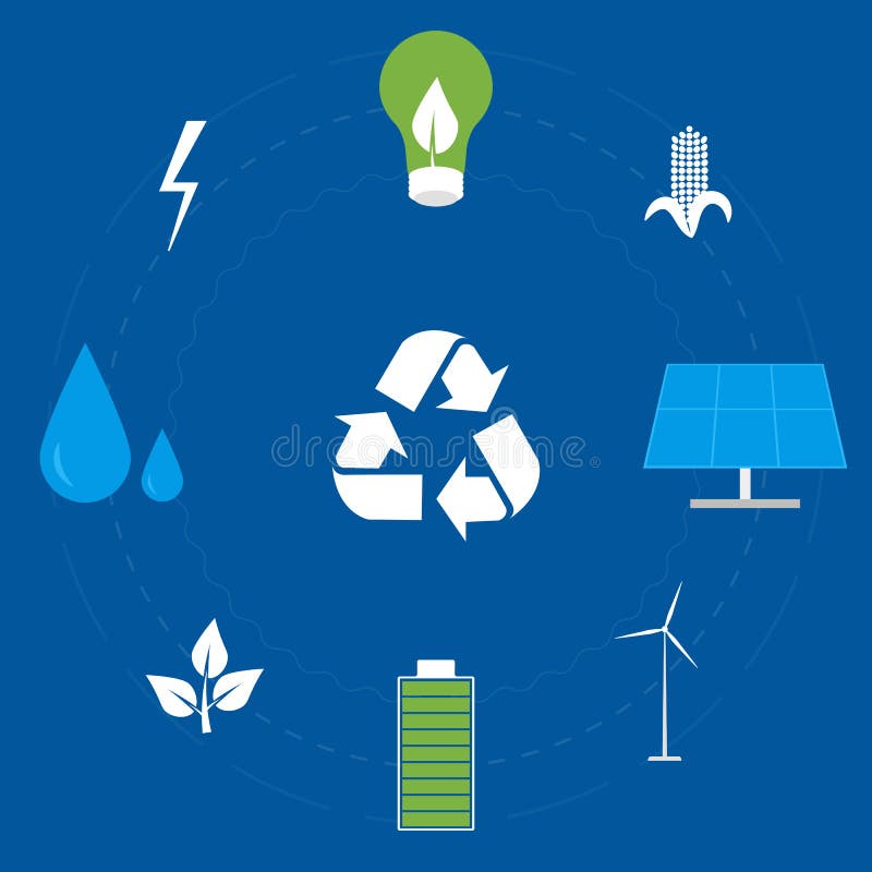 Clean Energy Icon Set stock vector. Illustration of alternative - 177401374