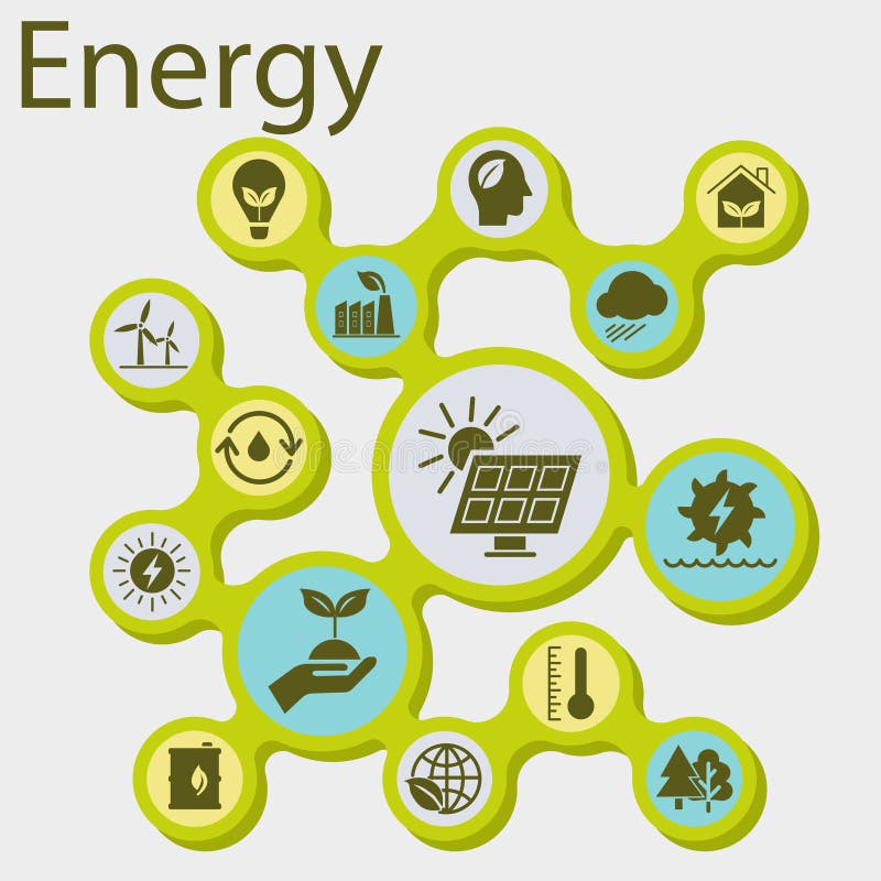 Clean Energy Icons Minimal Design. Clean Energy Stock Vector ...