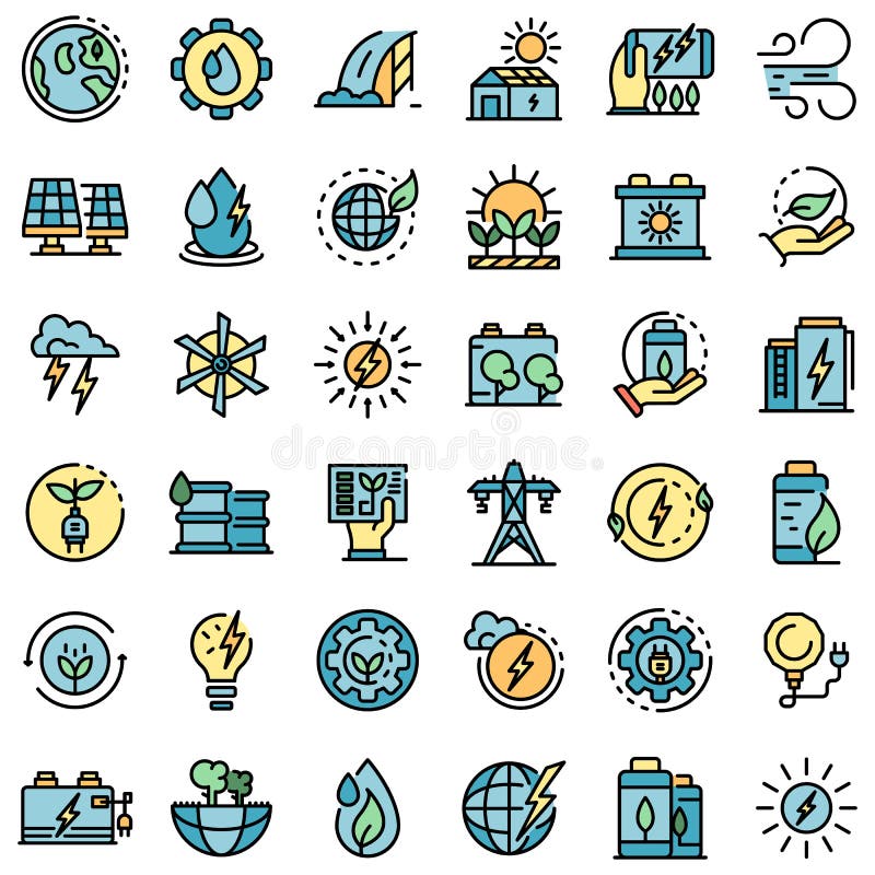 Renewable Energy Icons Black White Stock Illustrations – 1,973 ...