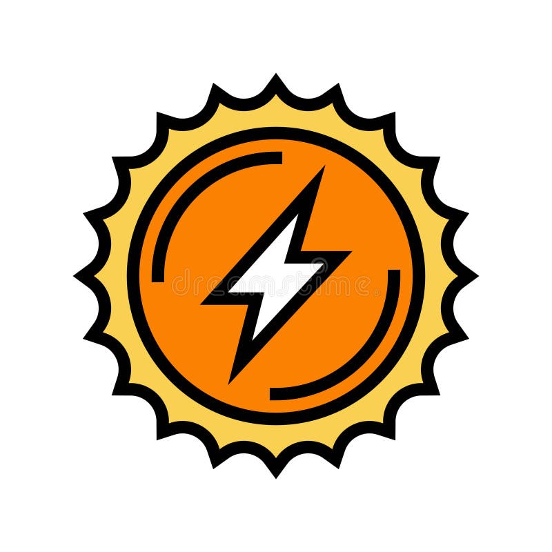 Clean Energy Solar Panel Color Icon Vector Illustration Stock Vector ...