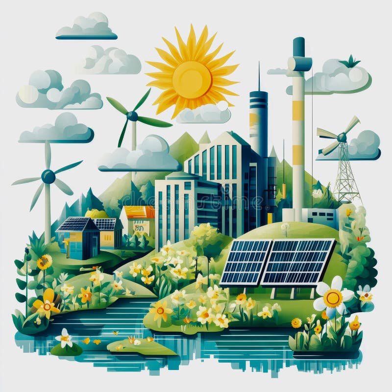 Clean Energy Solutions in a Green City Featuring Solar Panel Technology ...
