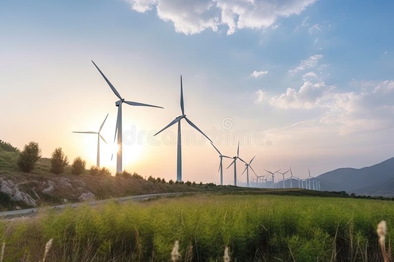 Clean Energy Source, Such As Solar or Wind Power, Generating ...