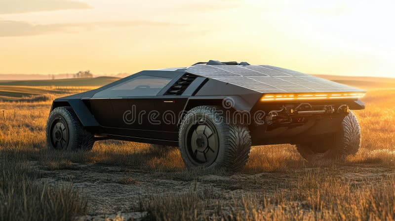 Clean Energy Vehicle Using Solar Power Charging Concept Stock ...