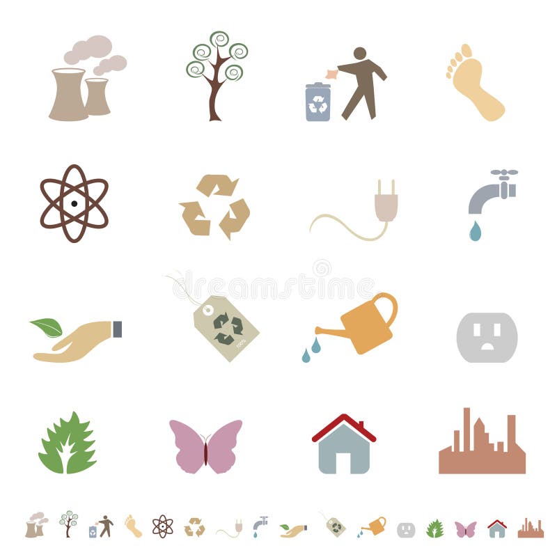 Clean Environment and Eco Symbols Stock Vector - Illustration of atom ...