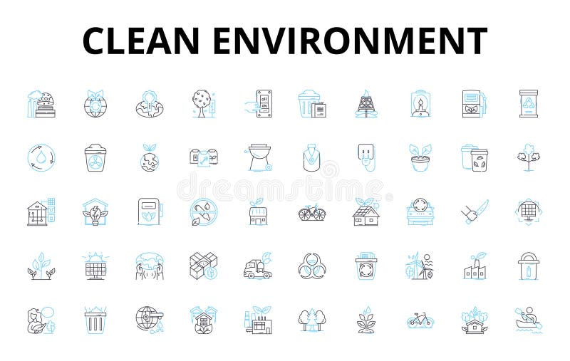 Clean Environment Linear Icons Set. Sustainability, Recycling ...