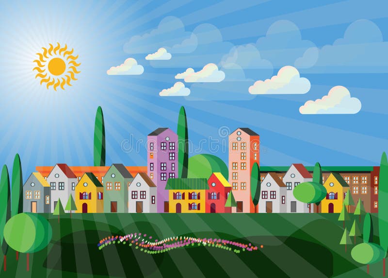 Clean Environment - Townscape Stock Illustration - Illustration of ...