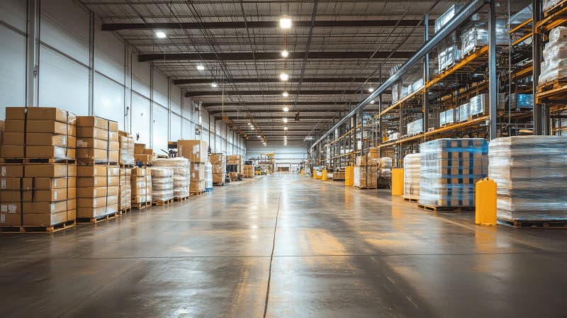 Clean and Expansive Industrial Facility with Organized Storage Space ...
