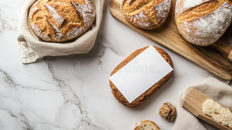A Clean Flat Lay of Bakery Labels Styled with Visible Text Areas on a ...