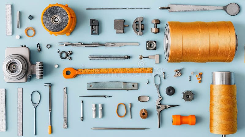 A Clean Flat Lay of Sewing Machine Repair Tools Styled with Visible ...