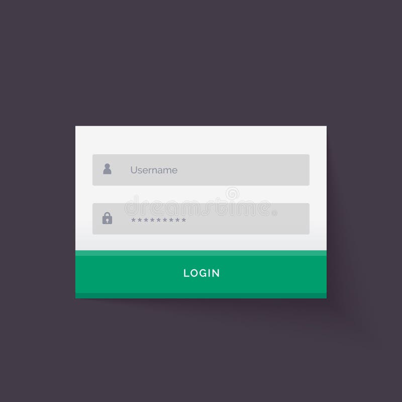 Clean Flat White Login Form Ui Template Design Stock Vector ...