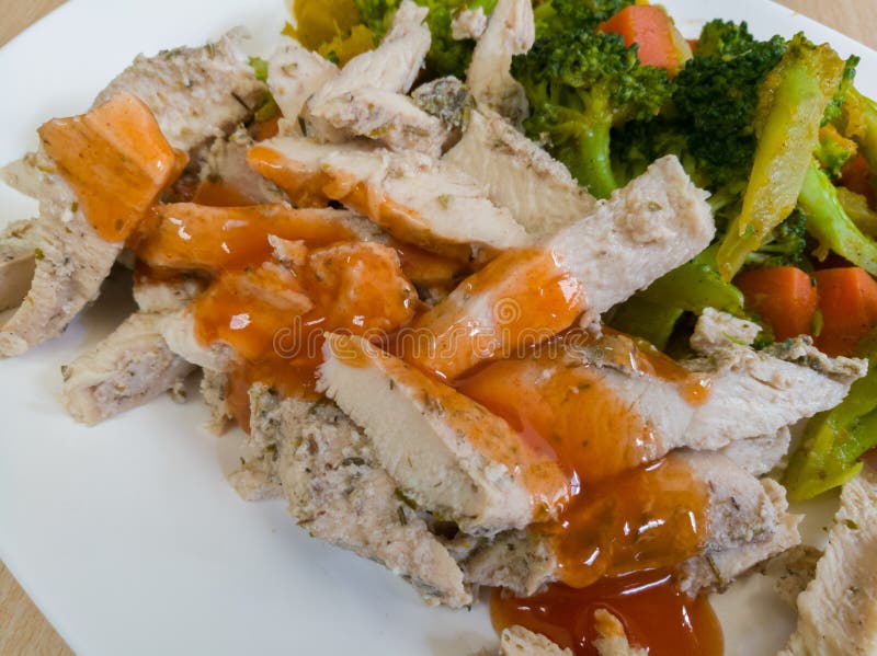 Clean Food Health Chicken and Vegetable Stock Photo - Image of plate ...