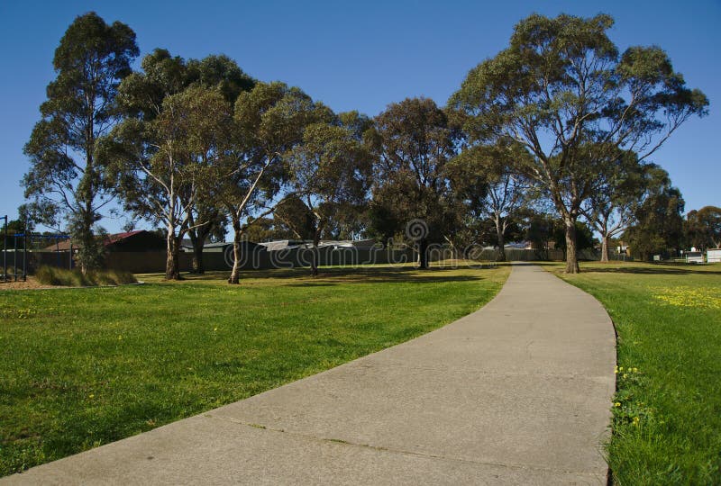 Clean Footpath in Public Park Stock Photo - Image of asphalt, lane ...