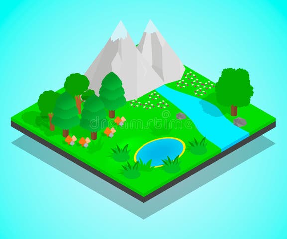 Clean Forest Concept Banner, Isometric Style Stock Vector ...