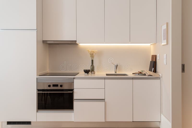 Clean Fresh and Bright Kitchen Stock Photo - Image of modern ...