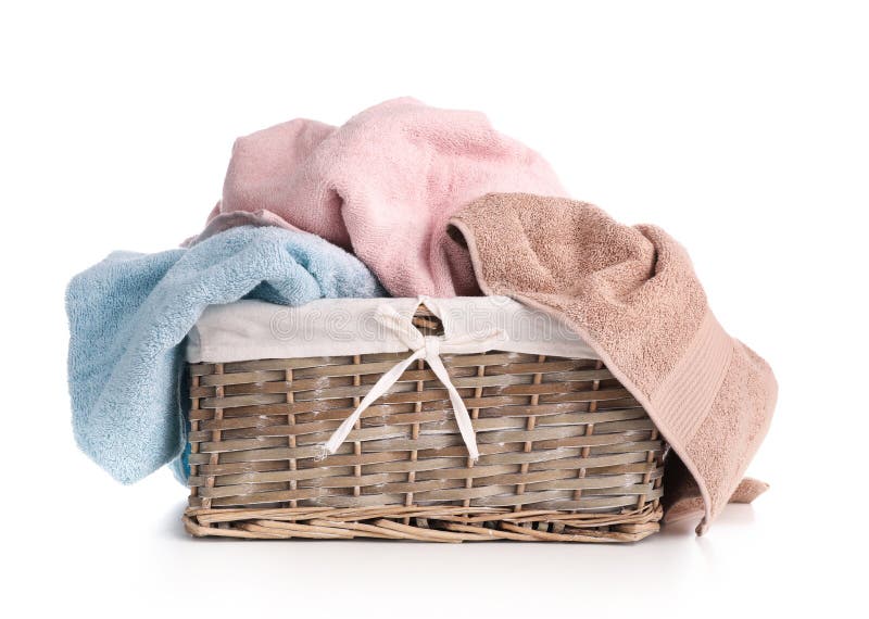 Clean and Fresh Laundry on White Background Stock Photo - Image of ...