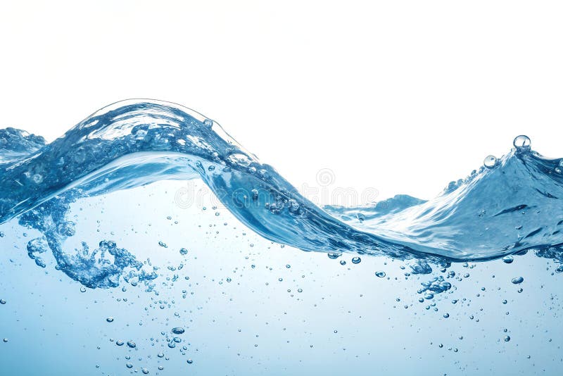 Clean, Fresh Water Waves Against White Background Stock Illustration ...