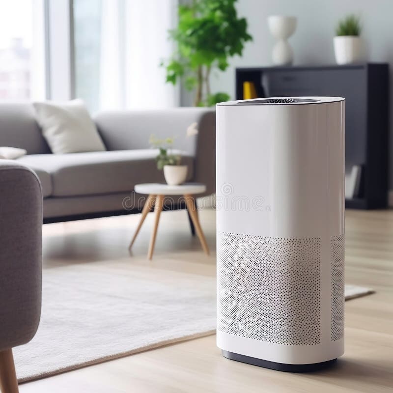 Clean and Fresh White Workplace Room with Air Purifier and Filter ...