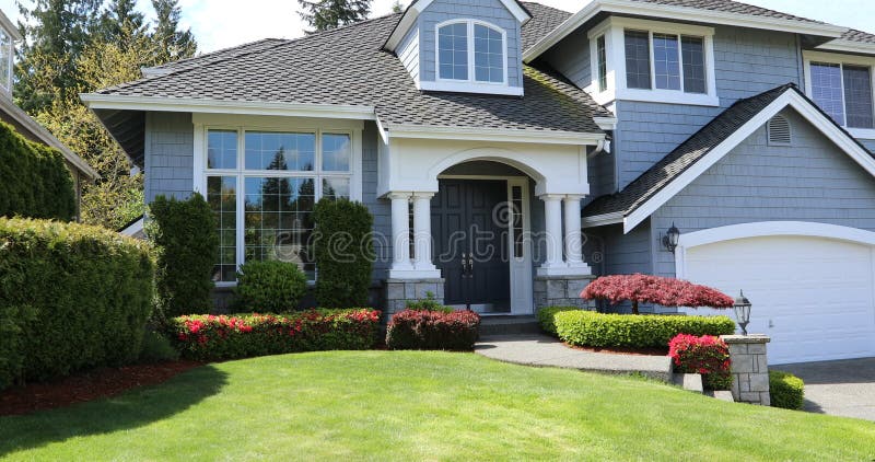 Clean Front Yard of Home during a Nice Spring Day Stock Video - Video ...