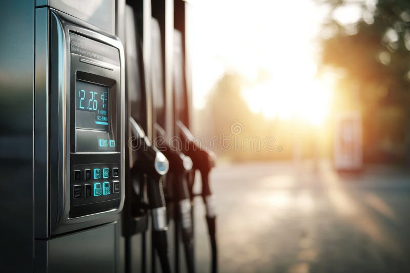 Clean Fuel Pump with Digital Display Under Sunny Daylight in ...