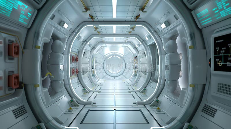 White Interior of Futuristic Capsule Stock Photo - Image of scifi ...