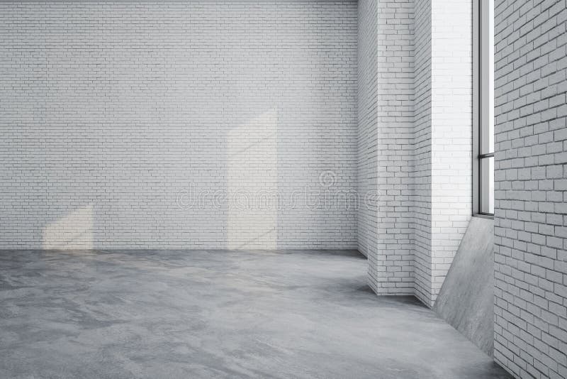 Clean Gallery Interior with Copyspace on Red Brick Wall Stock ...
