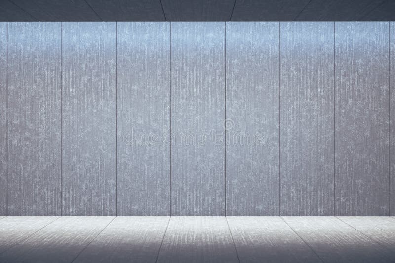 Clean Gallery Room with Empty Copyspace Wall Stock Illustration ...