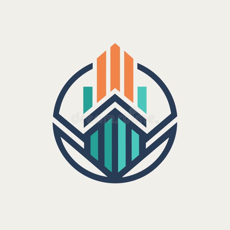 A Clean, Geometric Logo Featuring a Stylized Cityscape with a Circle ...