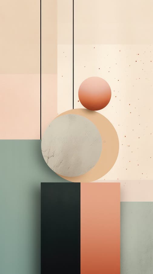 Clean Geometric Shapes in Muted Colors. Generative AI Stock ...